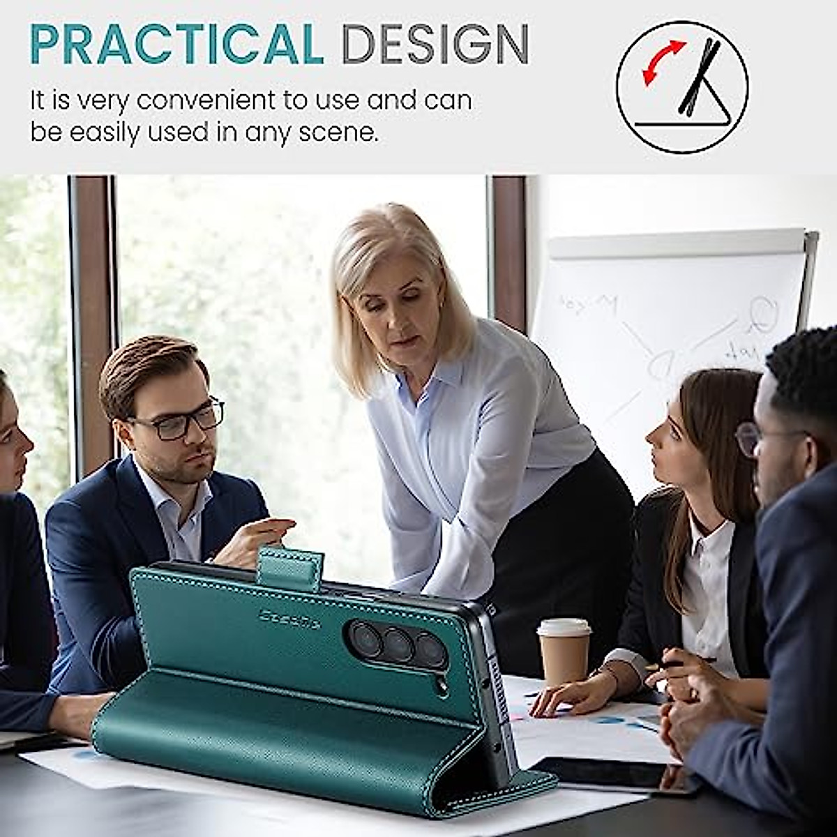 LBYZCASE for Galaxy Z Fold 5(5G 2023) Wallet Case[RFID Blocking Card Holder],Flip Folio Leather[Kickstand][Magnetic] Shockproof Protective Phone Case Cover for Samsung Galaxy Z Fold 5 (Green)