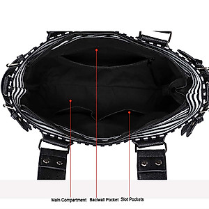 Women Fashion Rivet Handbag Purse Luminous Canvas Punk Tote with Shoulder Strap Crossbody Bag Large Capacity Black (Striped-Luminous)