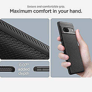 Spigen Liquid Air Pixel 7 Case (2022) - Matte Black, Anti-Slip, Geometric Design, Thermoplastic Polyurethane