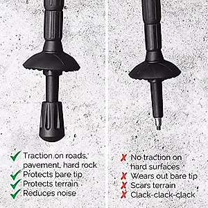 4 PCS Replacement Rubber Trekking Pole Tips for Standard Hiking Poles