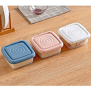 AONUOWE 2Pcs Cheese Container For Fridge Square Sliced Cheese Holder Clear Food Organizer with Lid Cheese Keeper (White)