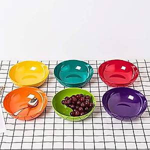 KOXIN-KARLU Melamine Bowls, 7.5-inch Pasta Bowls Salad Bowl, set of 6 in 6 Assorted Colors