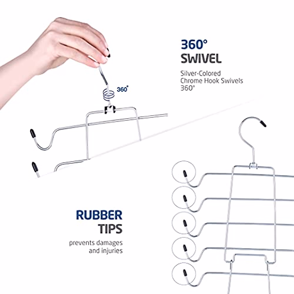 Space Saver Durable Tank Top Hanger & Bra Organizer - Folding Metal Hanger, Multi-Use 16-in-1 Space-Saving Cami & Bra Hangers Great for Lingerie, Bathing suits, Strappy Dresses, Accessories, Tie/Belts