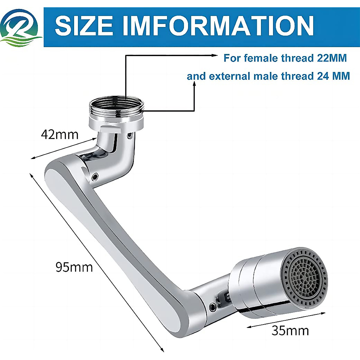 1440°Swivel Faucet-Extender Universal Sink-2 Mode Splash Filter Extension-Water Aerator, Kitchen Bathroom 360° Angle Rotatable Spray Attachment, Multifunctional Robotic Arm -Washing Eye/Hair/Face