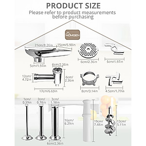 Meat Grinder Attachment for Kitchenaid, HOMGEN Professional Food Meat Grinder Attachment for Kitchenaid Durable Sausage Stuffer for kitchenaid Standmixers With Complete Accessories to Enjoy Cooking