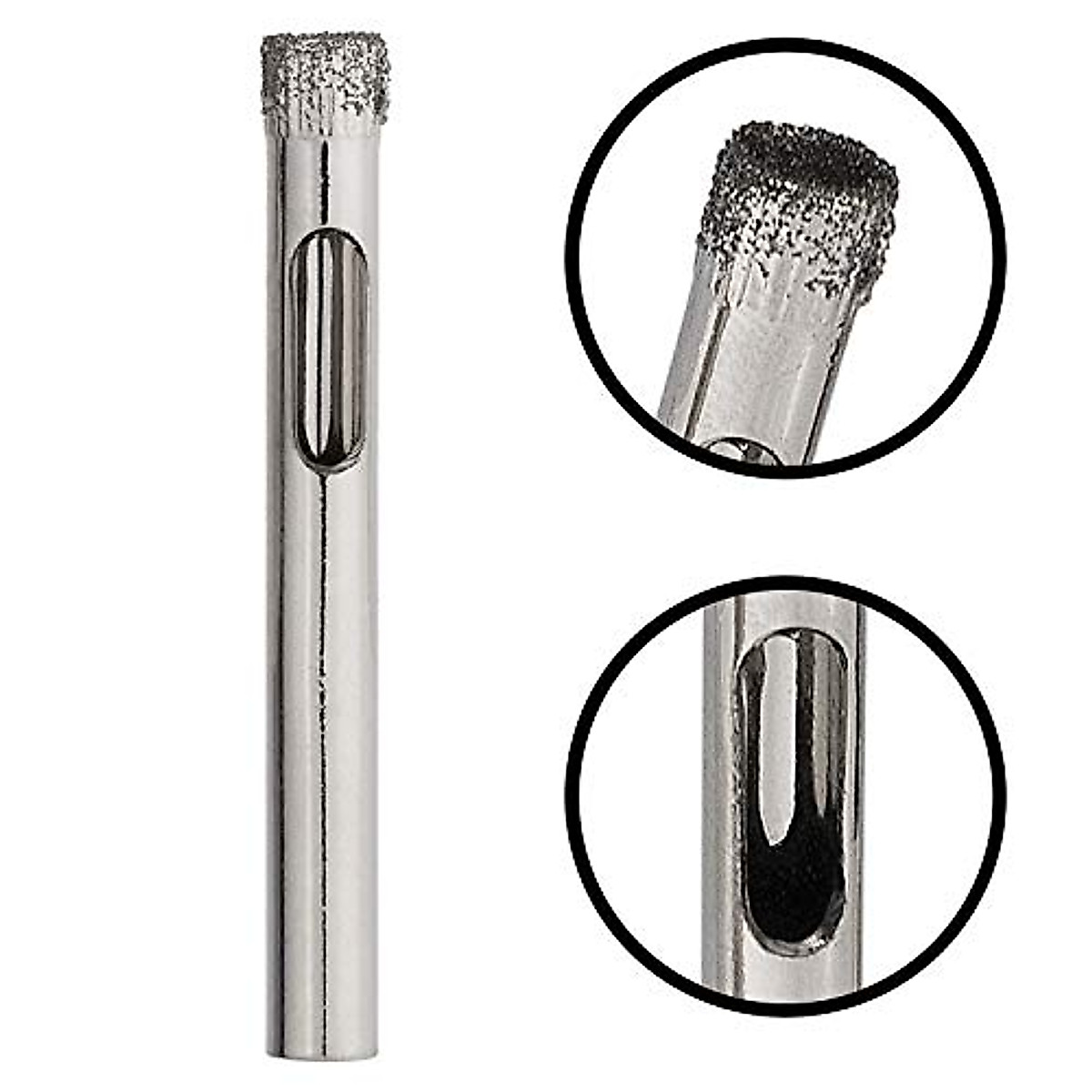 10 Pack Diamond Drill Bit Set, 6mm (1/4inch) Small Diamond Hole Saw Kit for Glass, Ceramics, Porcelain, Ceramic Tile, Marble
