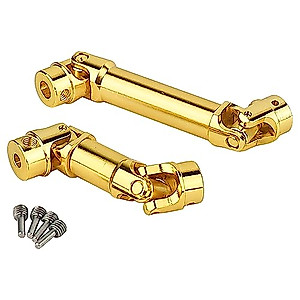 RZXYLRC Stainless Steel Drive Shaft Gold Front Rear Center Shaft for TRX4M 1/18 RC Crawler Defender Upgrade, 2PCS