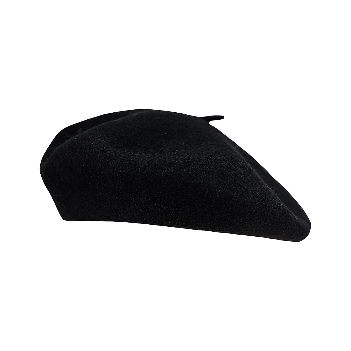 Gllutt Beret Hat Artist French Style Warm Thick 90% Wool Solid Color for Women (Black)