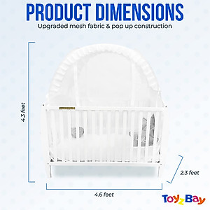 ToyzBay Crib Net to Keep Baby in-Crib Tent to Keep Baby from Climbing Out- Pop Up Crib Mosquito Net Tents Cover- Baby Crib Netting- Baby Safety Crib Tent
