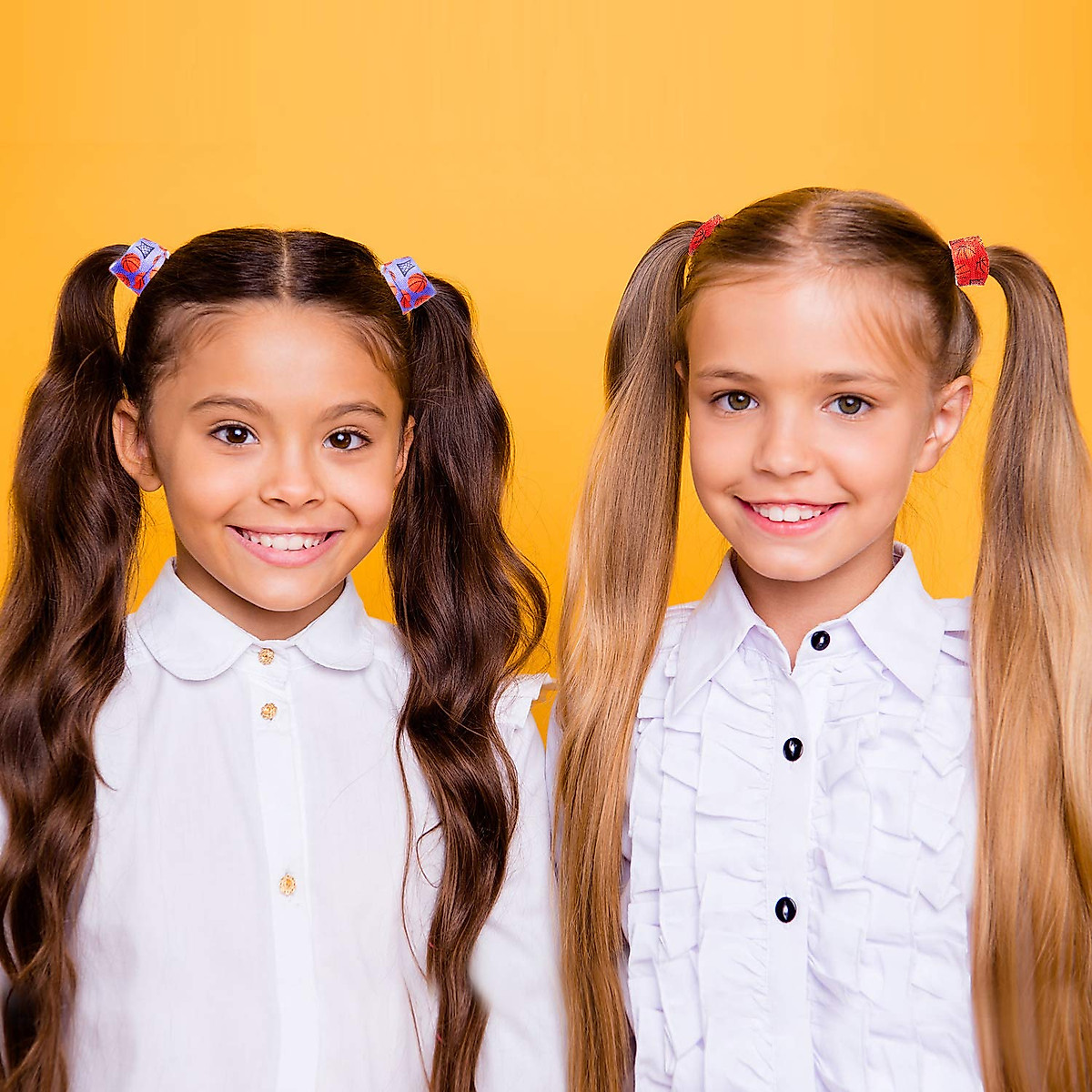 WILLBOND 30 Pieces Basketball Hair Accessories Basketball Hair Ties Elastics Ribbon Ties Sports Ponytail Holders No Crease Hairbands Gifts for Women Team Player