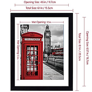 PEALSN 5x7 Picture Frame Set of 6, Display Pictures 4 x 6 with Mat or 5 x 7 Without Mat for Wall Mounting or Table Top Display, Photo Frames Collage for Wall Decor, Black.