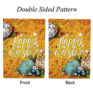 My Little Nest Seasonal Garden Flag Happy Easter Eggs and Flowers Double Sided Vertical Garden Flags for Home Yard Holiday Flag Outdoor Decoration Farmhouse Banner 28"x40"