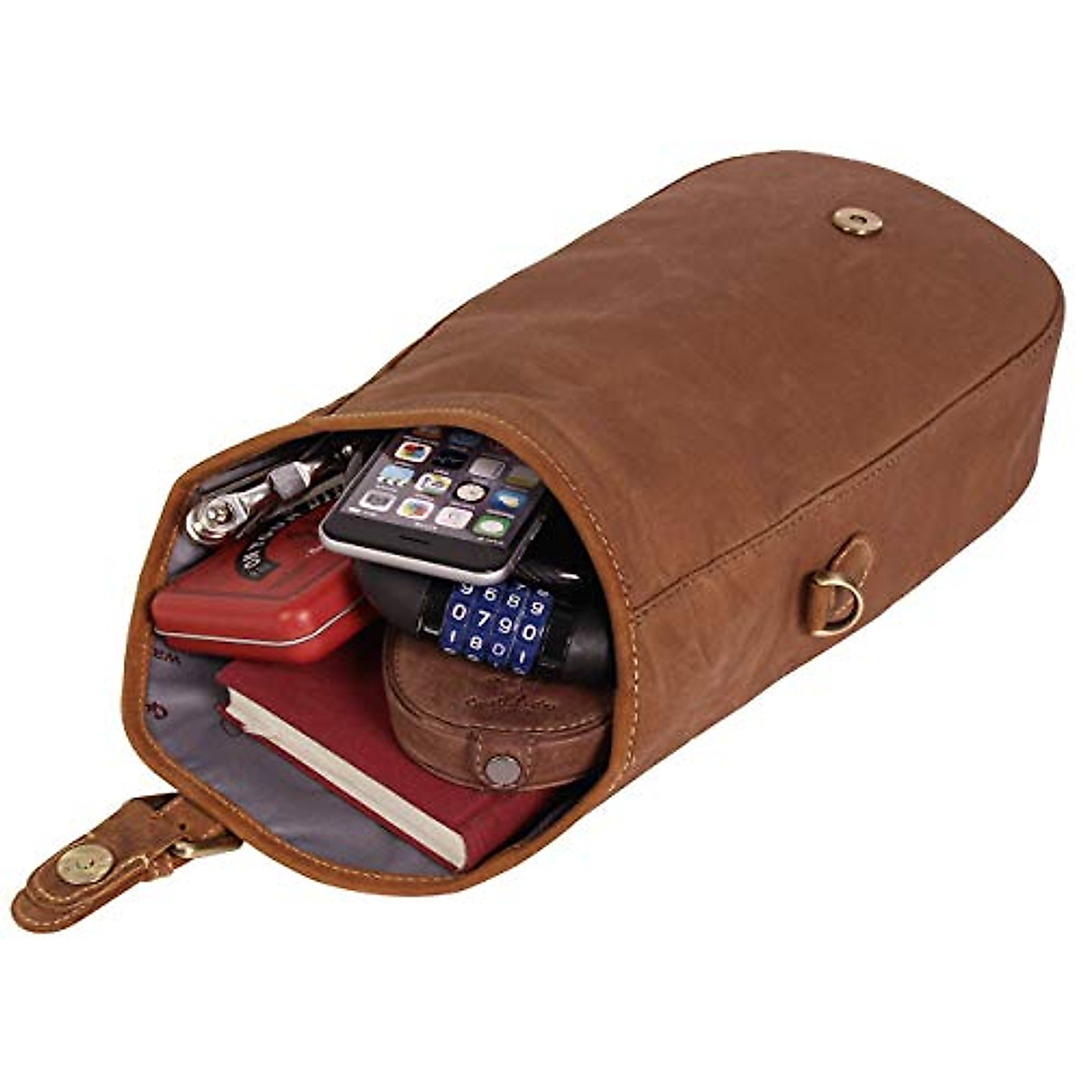 Gusti bag Leather-Félicia B. adapter Handlebar bag shoulder bag satchel cross body bag bike bag incl. KLICKfix plate leather bag brown leather