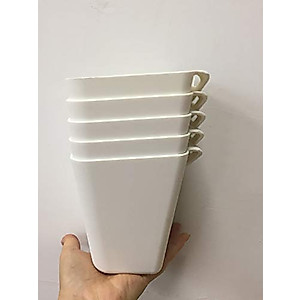 DODXIAOBEUL 5pcs Hanging Cup Holder,Rolling Cart Accessories Utility cart Accessories Hanging Bins,Hanging Flower Pots,Space Saver,Storage Bucket Desktop Container,Make Up Pencil Holder White