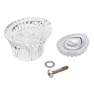 Moen 98039 Chateau Acrylic Knob Handle Replacement Kit for Single-Handle Tub/Shower, Clear