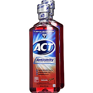 ACT Alcohol Free Anticavity Fluoride Rinse-Cinnamon, 18 Fl Oz (Pack of 2)