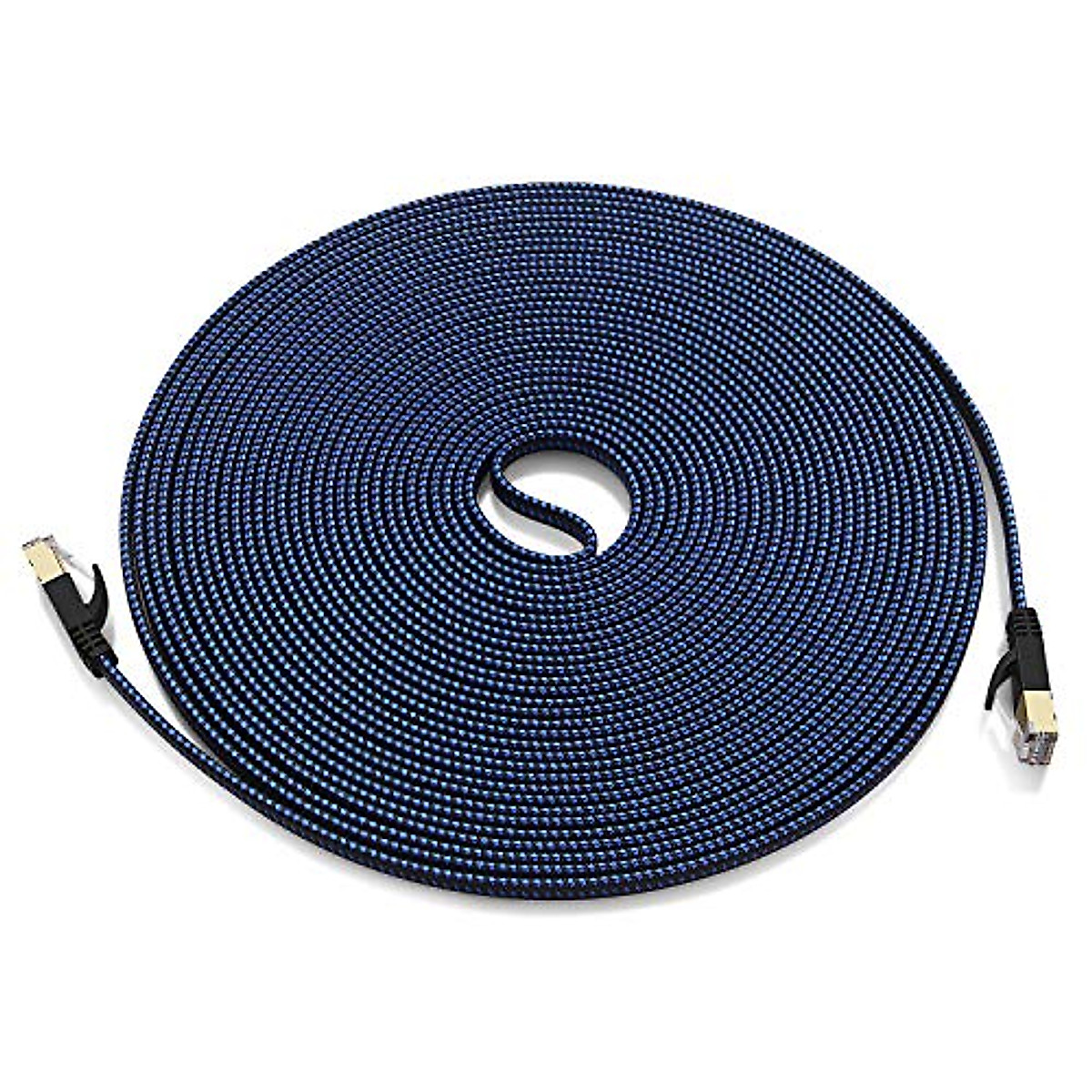 Cat 7 Ethernet Cable 75ft, Nylon Braided Heavy Duty High Speed Cat7 Cable Shielded Gigabit Flat Cat7 RJ45 LAN Cable Internet Network Patch Cord 10Gbps for Gaming PS4, Xbox One,Laptop,Modem, Router