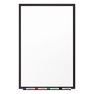 Quartet Magnetic Porcelain Whiteboard, 2' x 3' White Board, Premium, Duramax, Black Aluminum Frame (2543B)