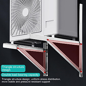 Mini Split Wall Mounting Bracket for 9000-24000 BTU Condenser, POIUNA Stainless Steel Ductless Mini Split Bracket up to 507 lbs for Air Conditioner Heat Pump Systems HVAC, Compressor