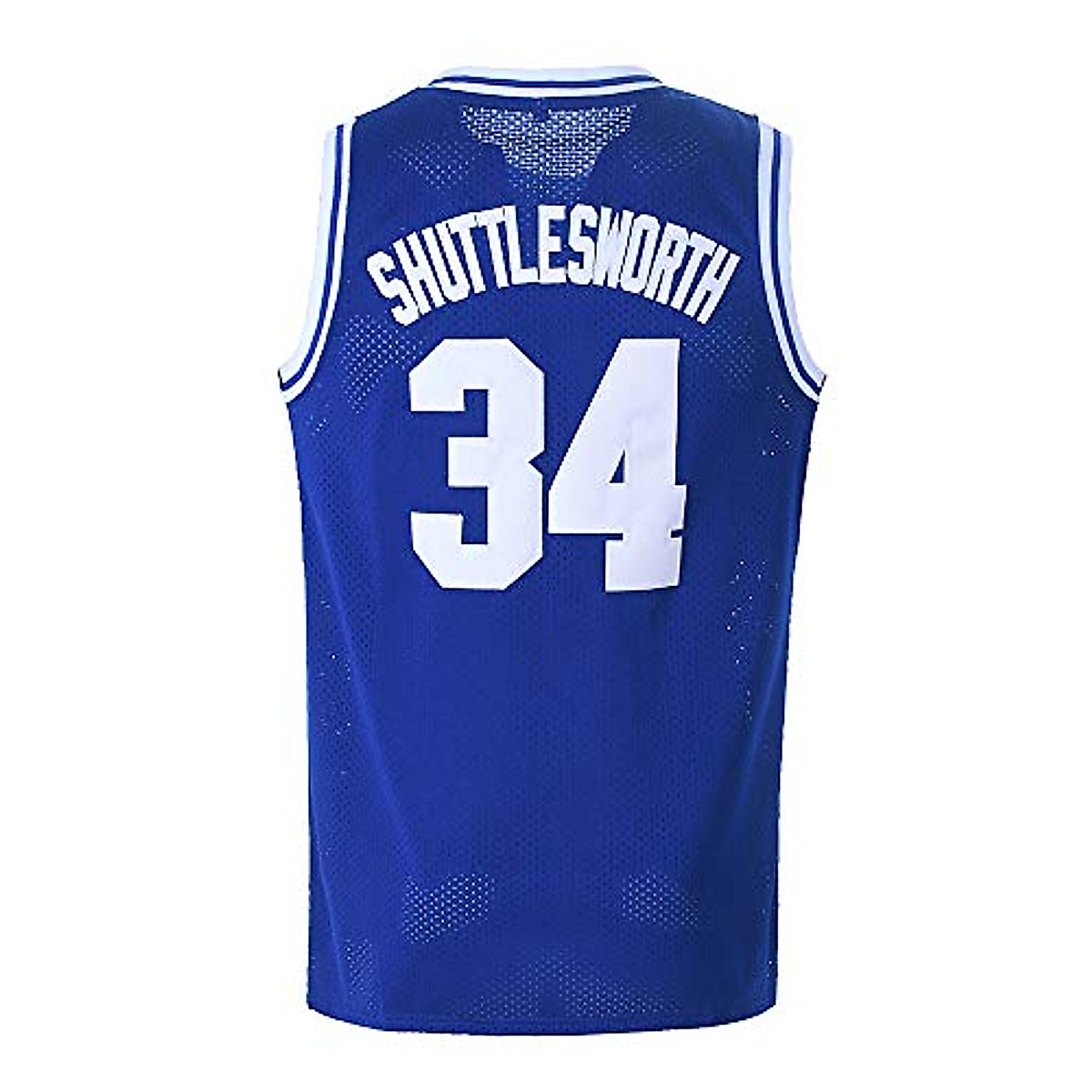 BOROLIN Jesus Shuttlesworth Shirts 34 Lincoln High School Basketball Jersey (Blue, X-Large)