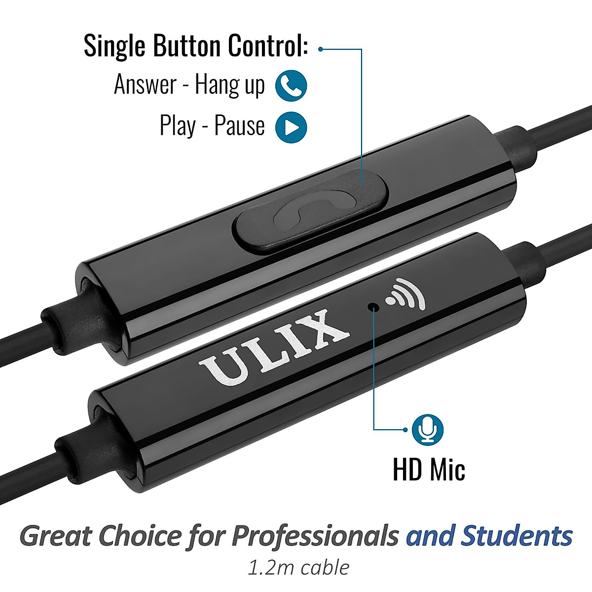 UliX Rider USB C Headphones, 5 Years Warranty, Magnetic USB-C Earbuds for iPhone 16 15 Pro Max Plus Samsung Galaxy S24 S23 Ultra S22 S21 FE S20 Z Flip 3 Fold 4 A53 A54, USB Type C Earphones - Grey