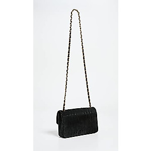 CHANEL Women's Pre-Loved Black Suede Vertical Flap 9", Black, One Size