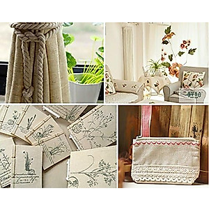 Embroidery Linen Fabric by The Yard - 5 Yard Linen Embroidery Fabric Plain Solid Color Cloth, 62 Inch Wide Linen Fabric by The Yard for Needlework, Tablecloth, Curtain, Garments Craft