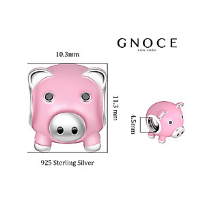 GNOCE "I Love Hotdog Hot Dog Charm Pendant Dangle 18k Rose Gold Plated With Cz 925 Silver Cute Pizza Hot Dog Bead Fit Women Snake Chain Charm Bracelet Necklace Jewelry Gift