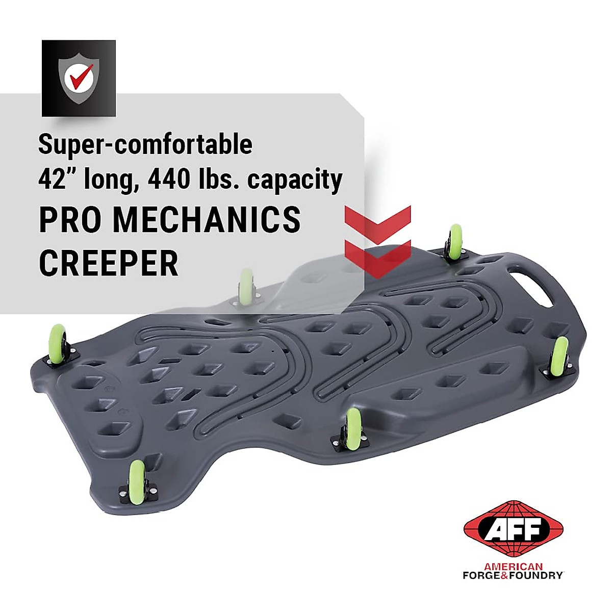 AFF Viking Mechanic's Creeper - Low Profile Ergonomic Design with Padded Headrest - Heavy Duty