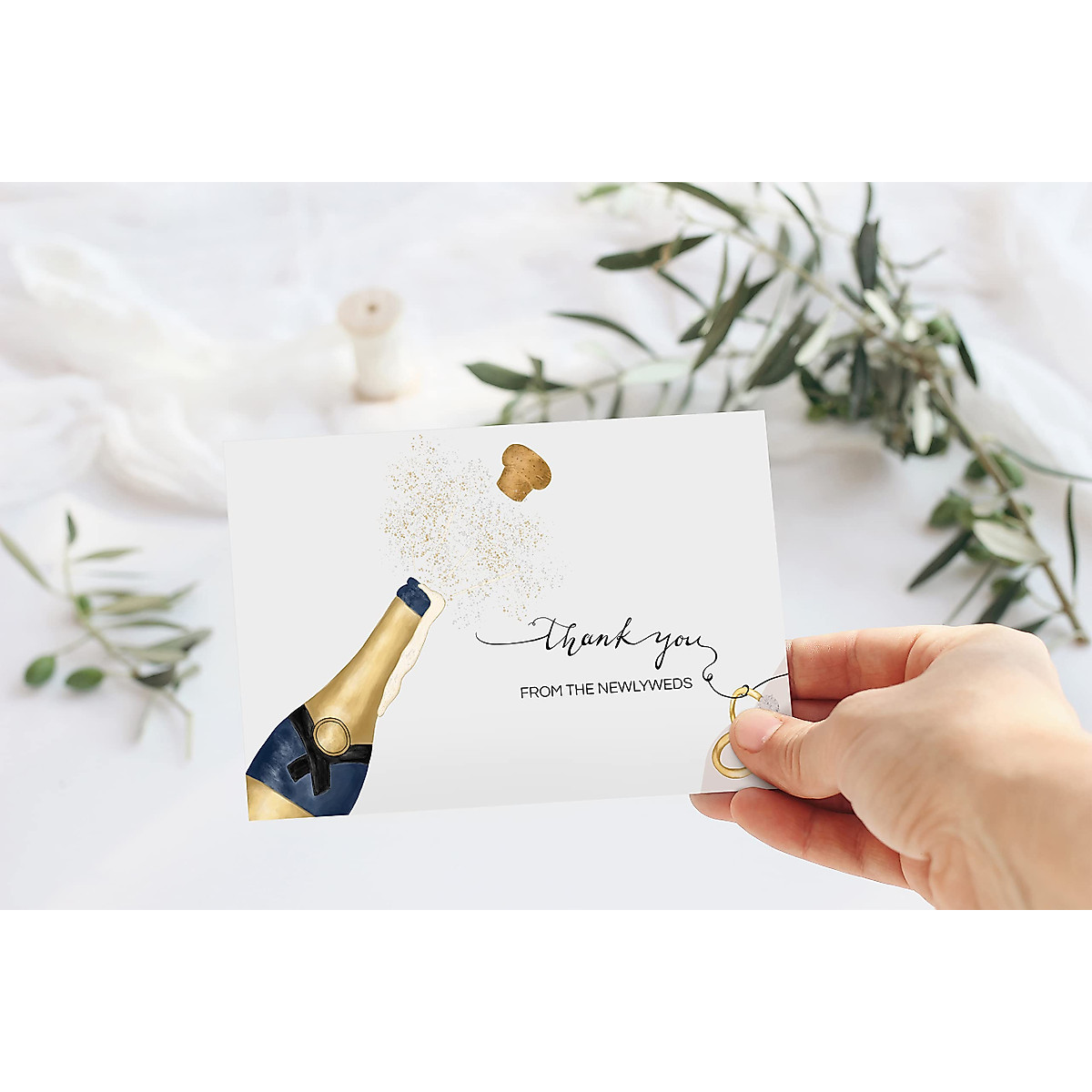 100 Wedding Thank You Cards from the New Mr and Mrs | 4x6 Bulk Thank You Cards with Envelopes | Wedding Shower Beyond Grateful Thank You Notes for Wedding, Bridal Shower and Baby Shower