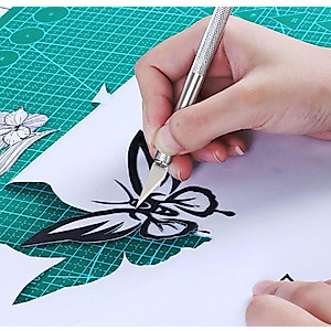 34 Pack Craft Knife, Utility Knife Box Cutters with 30 PCS Spare Exacto Knife Blades Kit for Office, Home, Paper Knife, Arts Crafts, Scrapbooking, Hobby