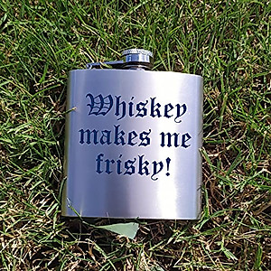 Personalized 6oz Stainless Steel Flask - Metal Hip Pocket Discreet Flask – Custom Groomsmen Gifts – Liquor Whiskey Gifts for Men Women, Printed Your Text Here