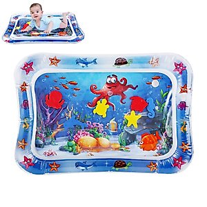 PandaEar Water Play Mat for Babies Floor, Water Tummy Time Mat, Water Pad Baby Sensory Mat, Inflatable Baby Tummy Time Water Mat for Girl Boy, Kids Infants Newborn Tummy Time Toys 0 3 6 12 Months