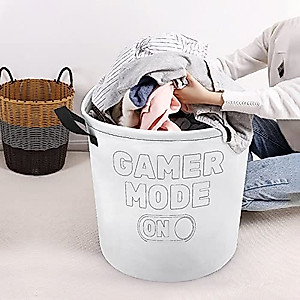 Gamer Mode On Large Laundry Basket Hamper Bag Washing with Handles for College Dorm Portable