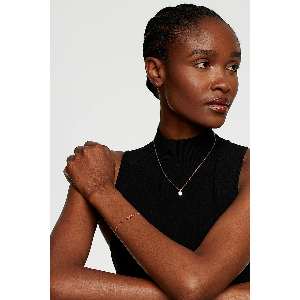 Ted Baker London Hara Tiny Heart Pendant Necklace for Women (Rose Gold Tone)