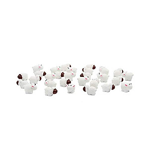 X Hot Popcorn 30 Pcs Miniature Sheeps Mini Garden Herd of Sheeps Moss Micro Landscape Decoration DIY Resin Home Decor Animals Micro Fairy Garden(15Male Sheep+ 15Mother Sheep),Sheep