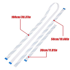 Raspberry Pi Camera Ribbon Cable, Camera Cable for Raspberry Pi, 3pcs/set 15 Pin Flat Ribbon Cable, Raspberry Pi Camera Ribbon, White Flexible Flat Cable for Raspberry Pi Module Camera