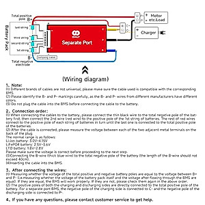DALY BMS li-ion 7s 24V 100A PCB Protection Board with Separate Port Temperature Sensor for 18650 Lithium Battery Pack Rated 3.7V
