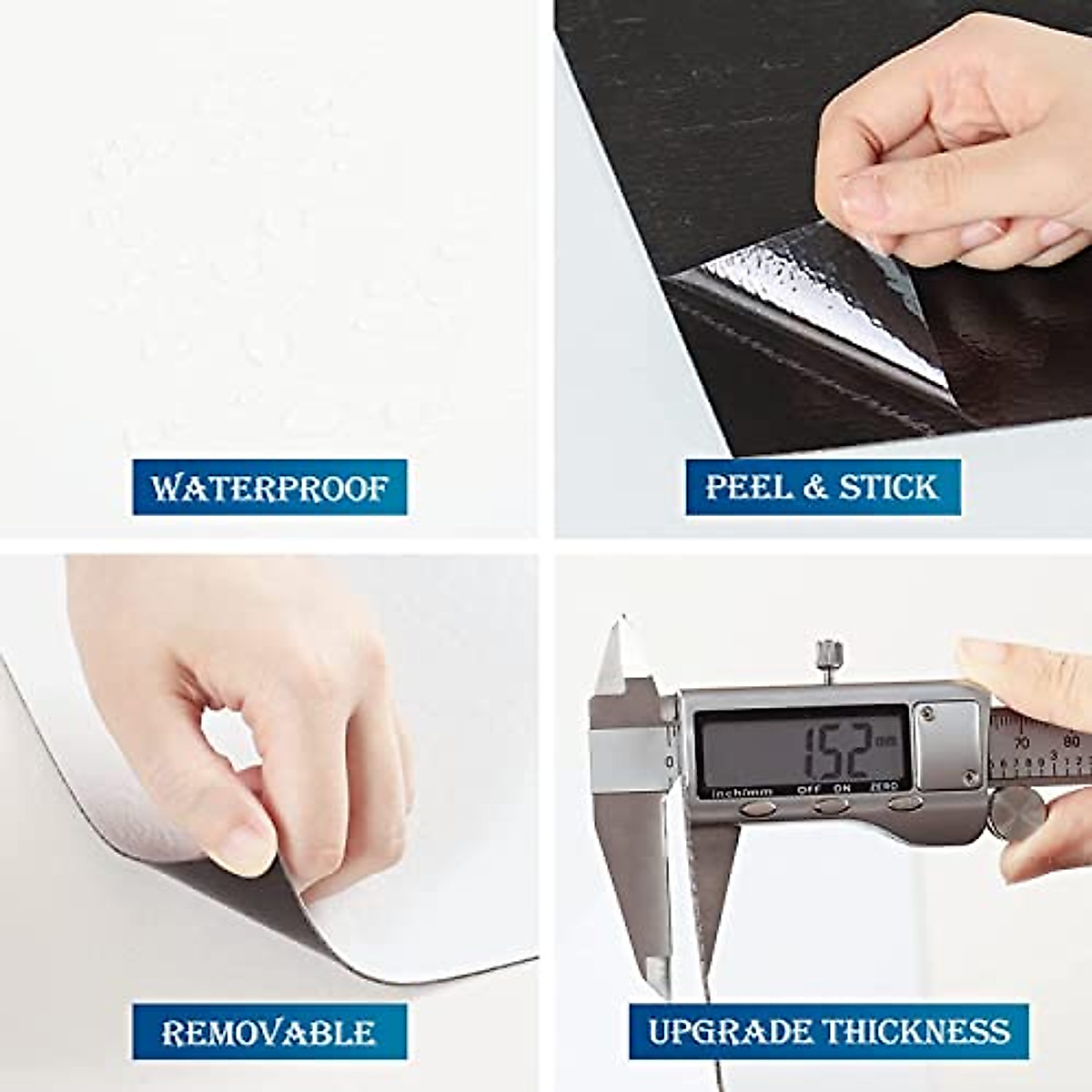 FunStick White Floor Tiles Peel and Stick Waterproof 12x12 In 15 Pcs White Vinyl Flooring Peel and Stick Bathroom Floor Tile Stickers Removable Stick on Laminate Linoleum Flooring for Kitchen Basement