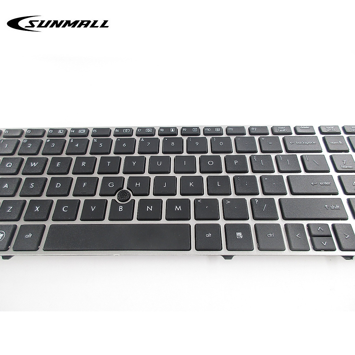 SUNMALL Keyboard Replacement with Silver Frame Compatible with HP Elitebook 8560P 8570P Probook 6560B 6565B 6567B 6570B 6575B Series Keyboard with Pointer