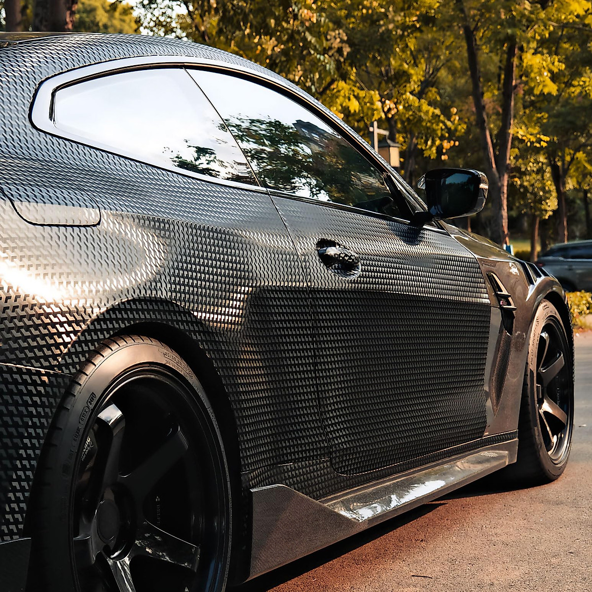 VViViD Designer Black Carbon Fiber Vinyl Wrap (Triangle Carbon, 1ft x 5ft)