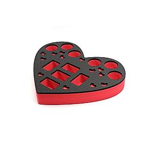 Polar Whale 2 Lotion and Body Spray Stand Organizers Heart Shaped Large Tray Red Black Durable Foam Washable Waterproof Insert for Home Bathroom Bedroom Office 15 x 12.5 x 2 Inches 11 Slots 2pc Pair