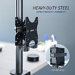 VIVO Adjustable Thin Client Mini PC Mount Bracket, CPU VESA Under Desk and Monitor Arm Computer Holder, Black, MOUNT-PC05C