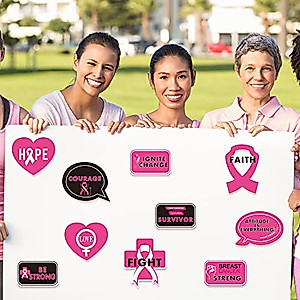 10 Pcs Breast Cancer Awareness Banner Porch Sign Breast Cancer Yard Signs Wall Hanging Cancer Awareness Decorations Breast Cancer Backdrop Pink Ribbon Party Decorations for Outdoor Indoor Party Supply