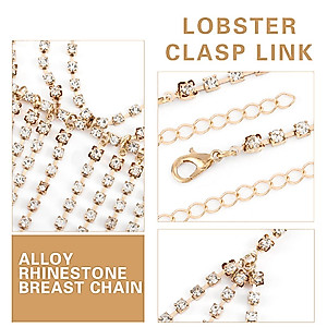 Navoky Layered Rhinestone Chest Chain Beach Bikini Body Chains Bra Fashion Tassel Crystal Chest Accessories Jewelry for Women and Girls