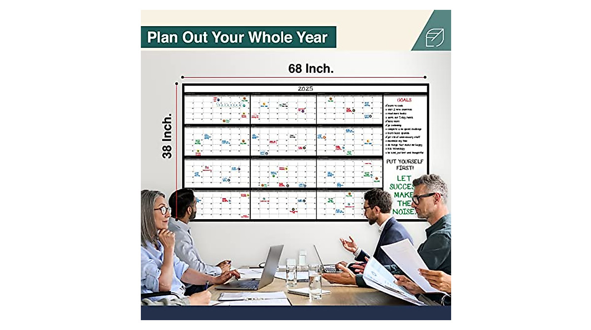 Large Dry Erase Wall Calendar - 38x68 Inch Reusable Yearly Planner