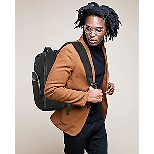 Mancro Laptop Backpack for Men, 15.6 Inch Business Travel Backpack Airline Approved Computer Bag, College Student Bookbags Backpacks for School,Travel Gift for Men, Black