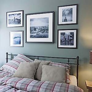 UHFWIFR 11x14 Picture Frames Solid Wood Display Pictures 9x12 or 8x10 with Mat or 11x14 Frame without Mat Poster Photo Frame Art with 2 Mats for Wall Mounting or Table Top(Dark Green)