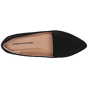 Amazon Essentials Women's Loafer Flat, Black Microsuede, 11 Wide
