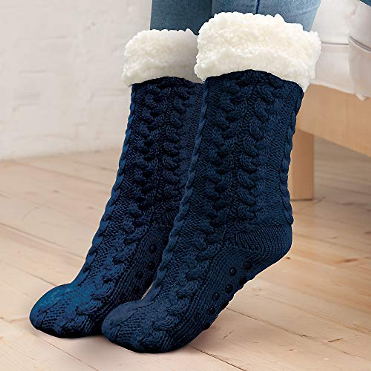 Huggle Slipper Socks, Navy